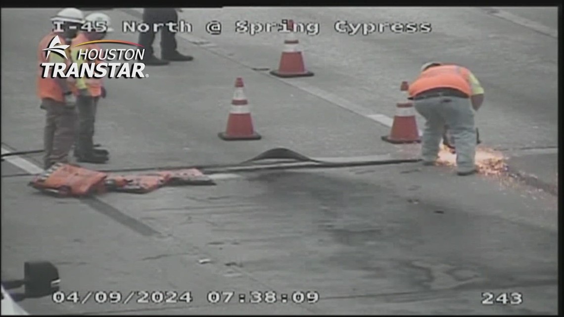 TxDOT crews repair exposed expansion joint on North Freeway | khou.com TxDOT crews repair exposed expansion joint on North Freeway | khou.com