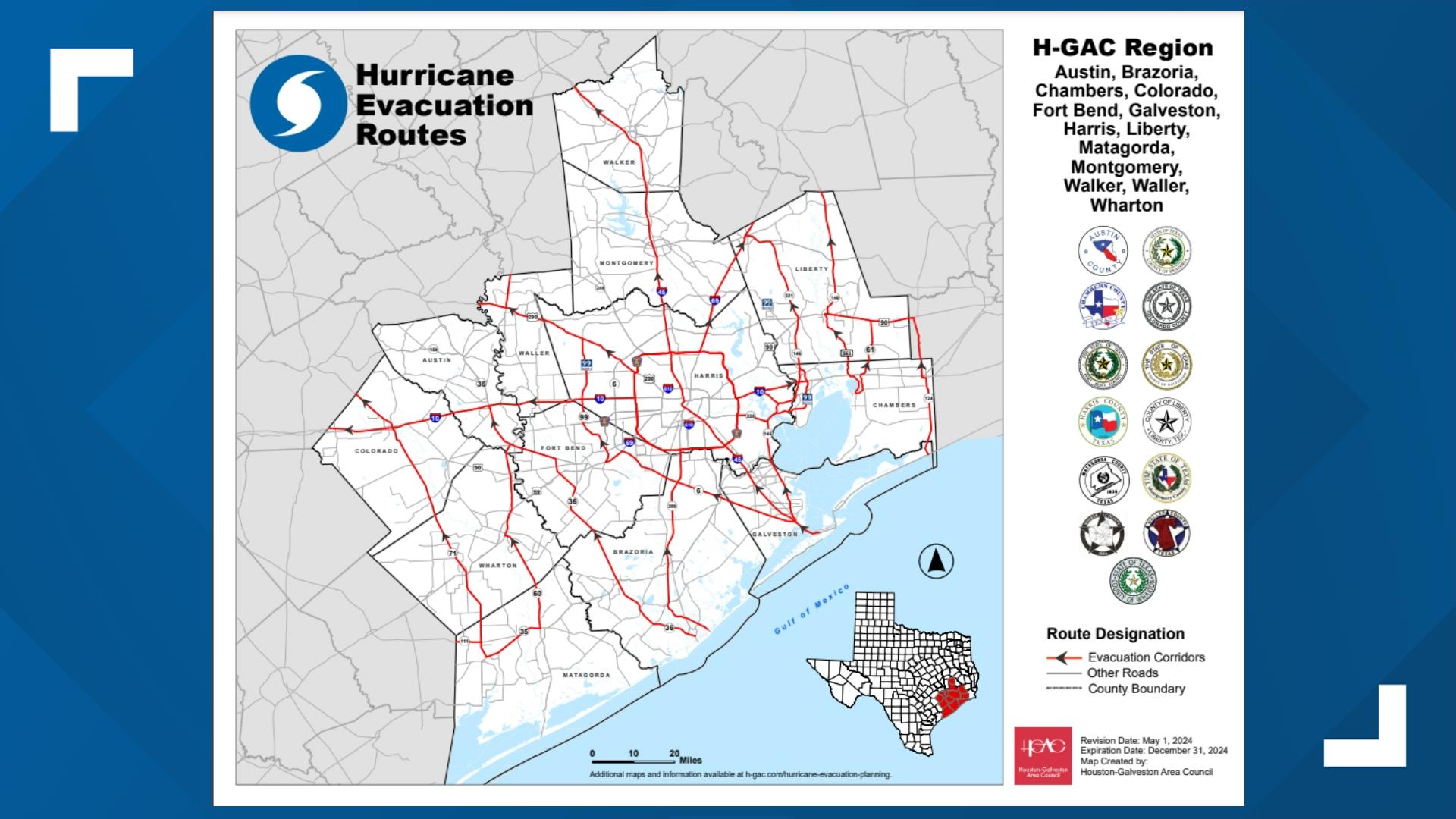 2024 hurricane season: Houston-area evacuation maps | khou.com