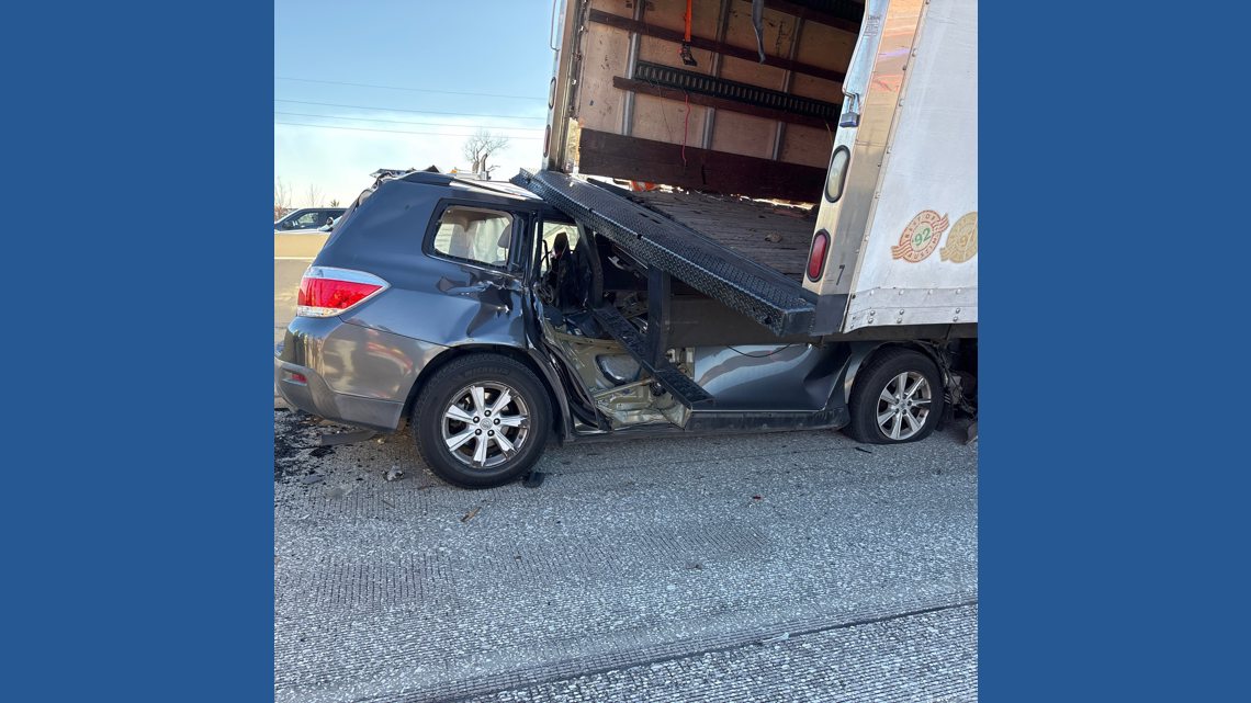 Women rescued from vehicle trapped under box truck on Highway 290 ...