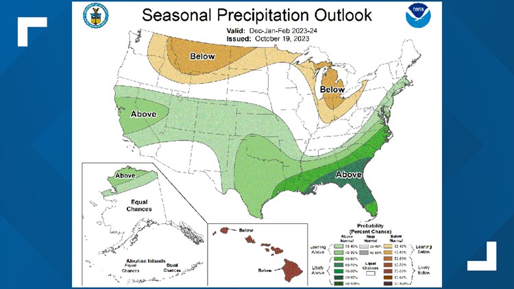NOAA winter outlook 2023-2024: Houston, Texas colder, wetter | khou.com