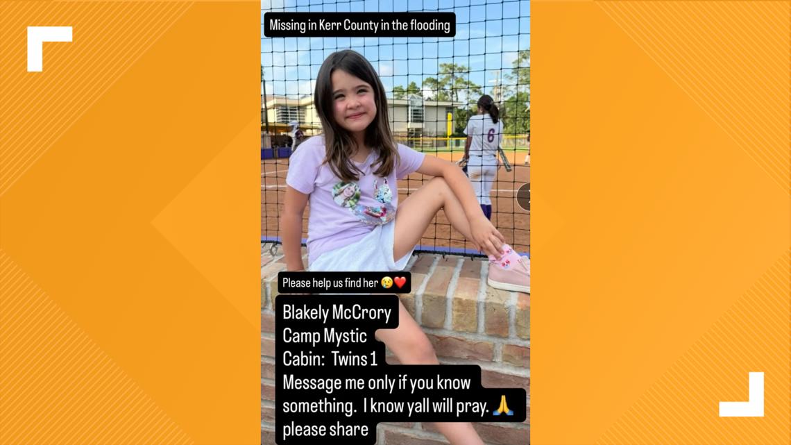 Blakely McCrory, 8, went missing when floods hit Camp Mystic | khou.com