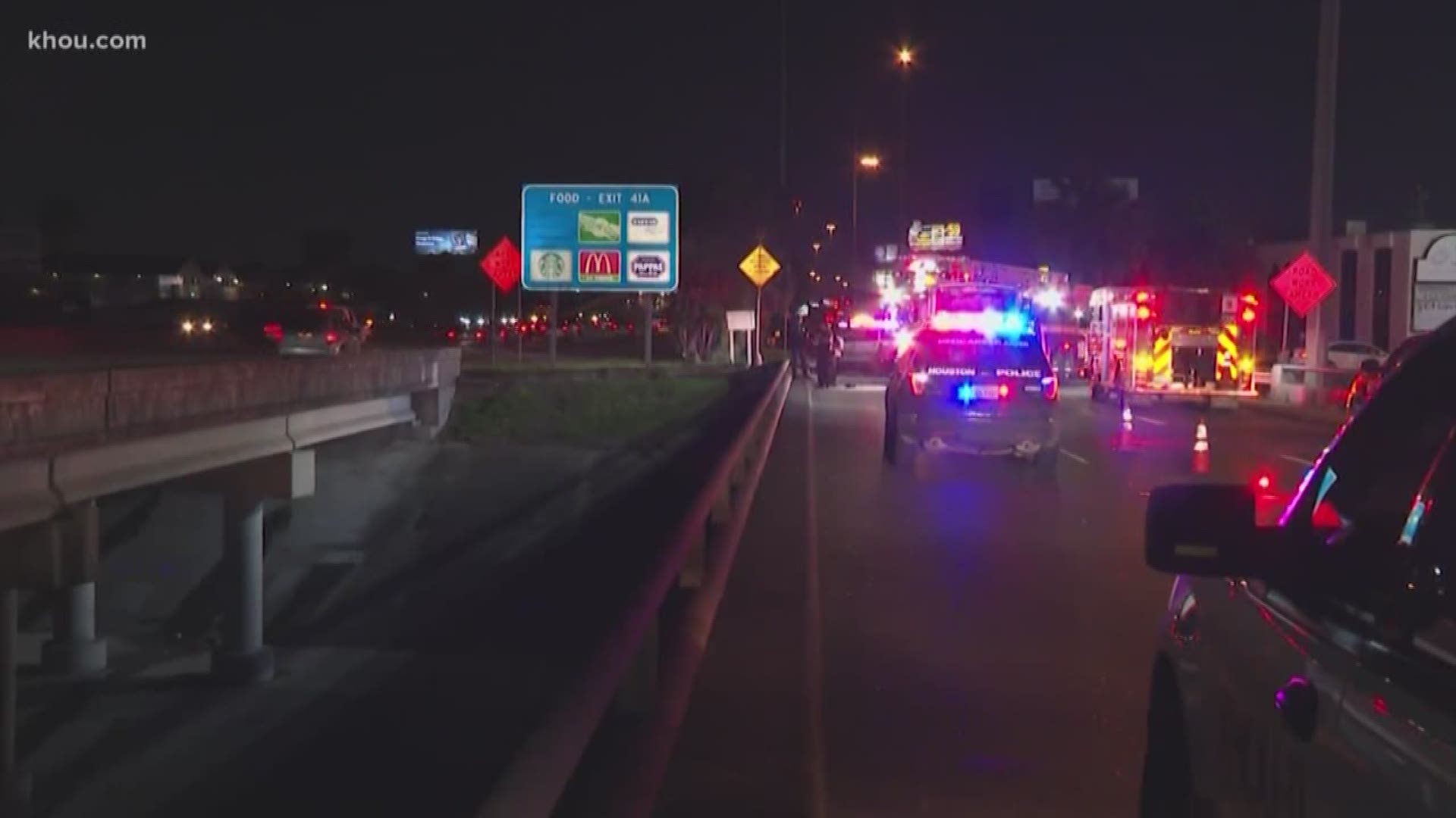 Man dies after being hit by SUV, falling over bridge on Gulf Freeway ...