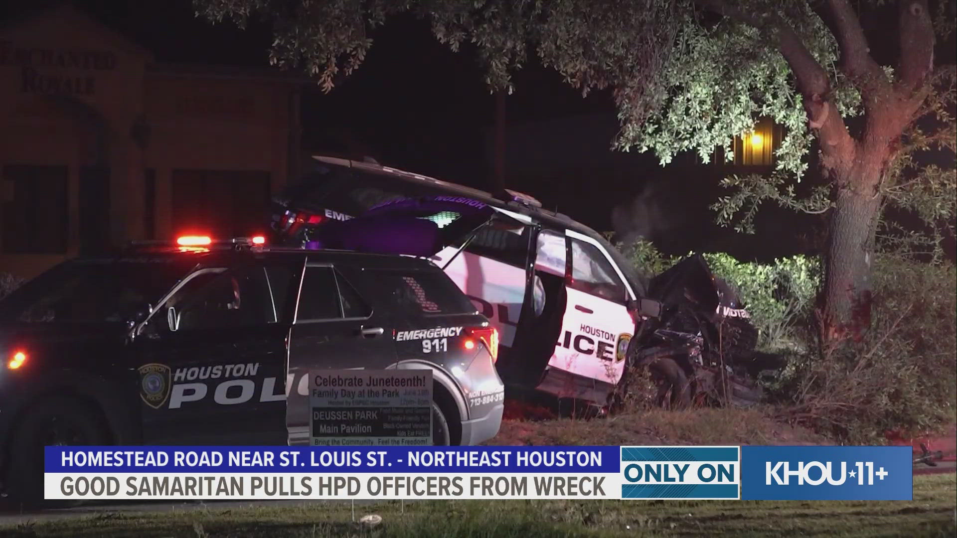 HPD: Officers hurt in crash on Homestead | Suspect fled scene | khou.com