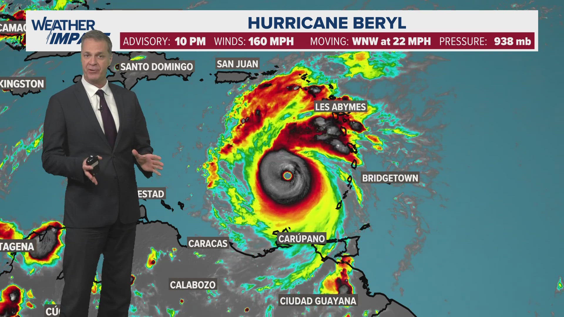 Hurricane Beryl strengthens into Category 5 with 160 mph winds | khou.com