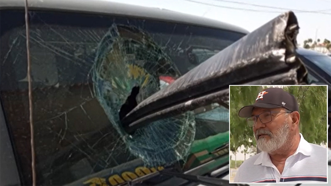 Texas man has metal rod smash through windshield | khou.com