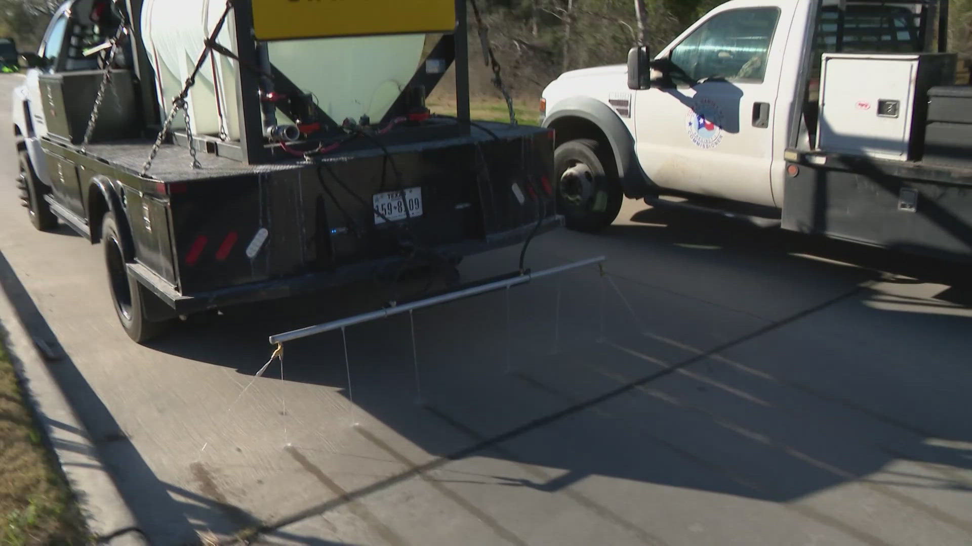 Crews prepare Houston-area roadways with brine solution to prevent ...