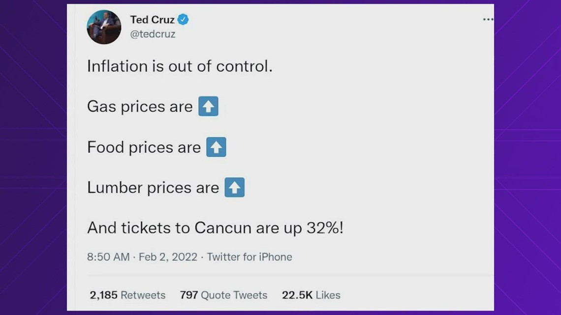 Sen. Ted Cruz makes light of inflation and his trip to Cancun during ...