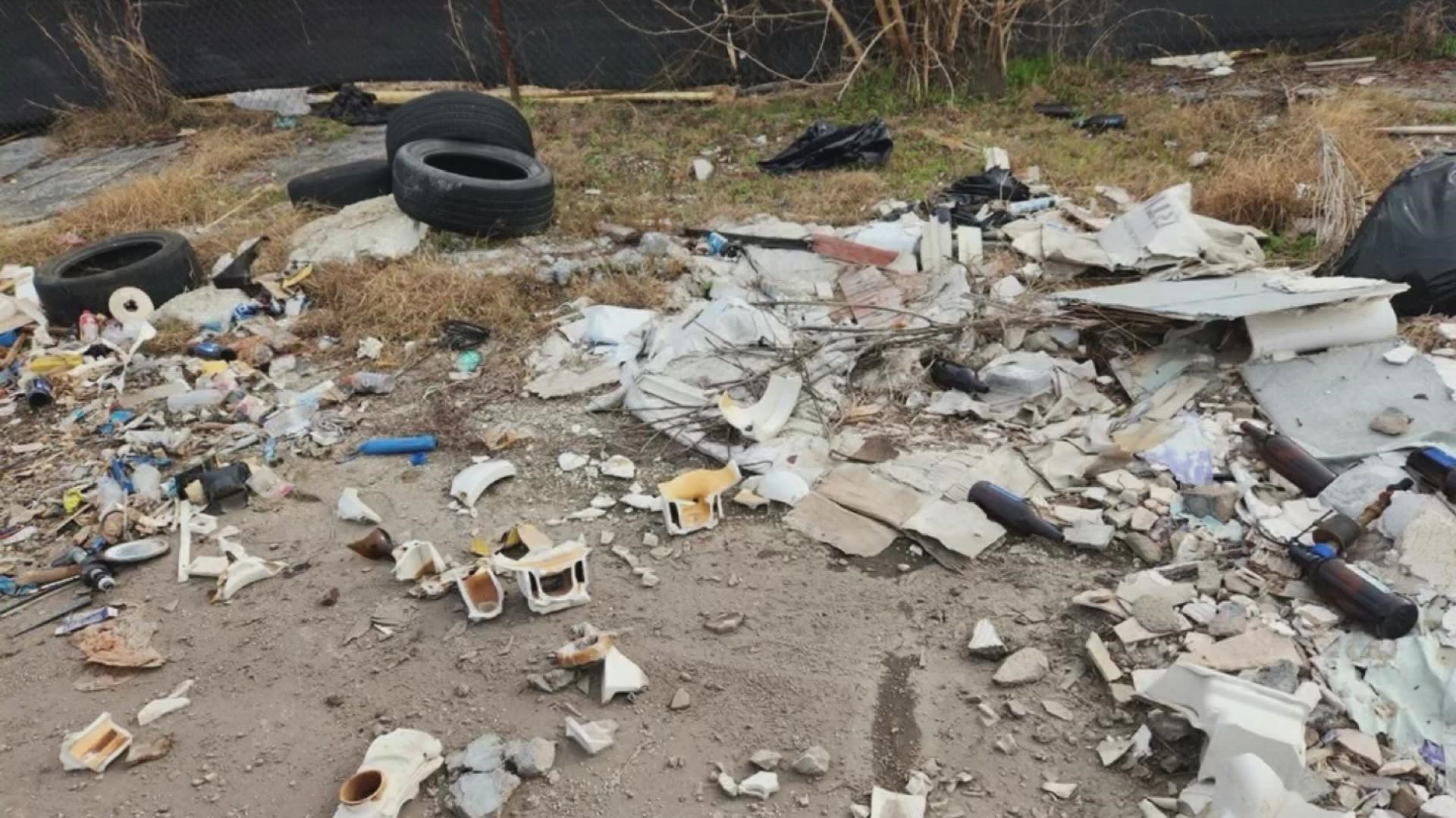 Illegal dumping along Old Clinton Road in east Houston | khou.com