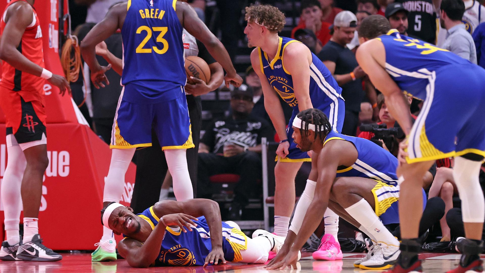 Jimmy Butler injury: Warriors guard hits floor after Rockets Amen ...