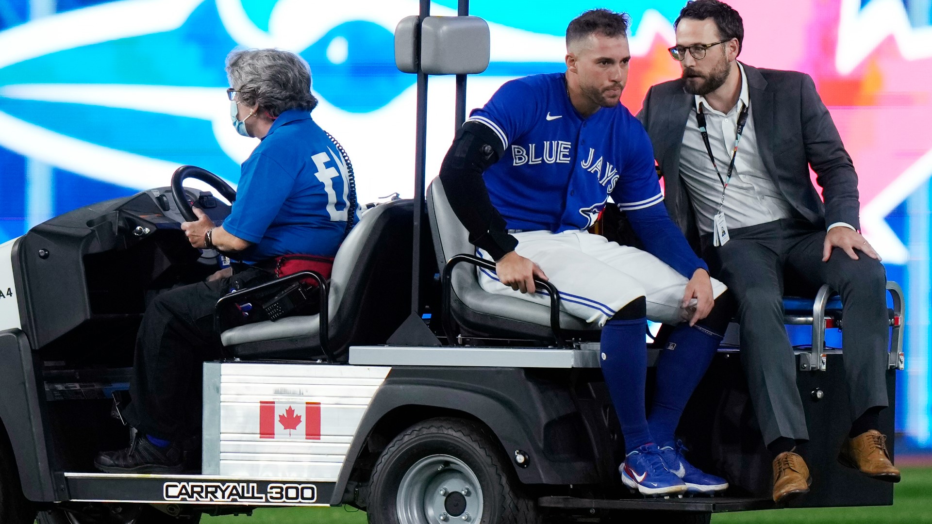 George Springer injury: Toronto star carted off after collision | khou.com