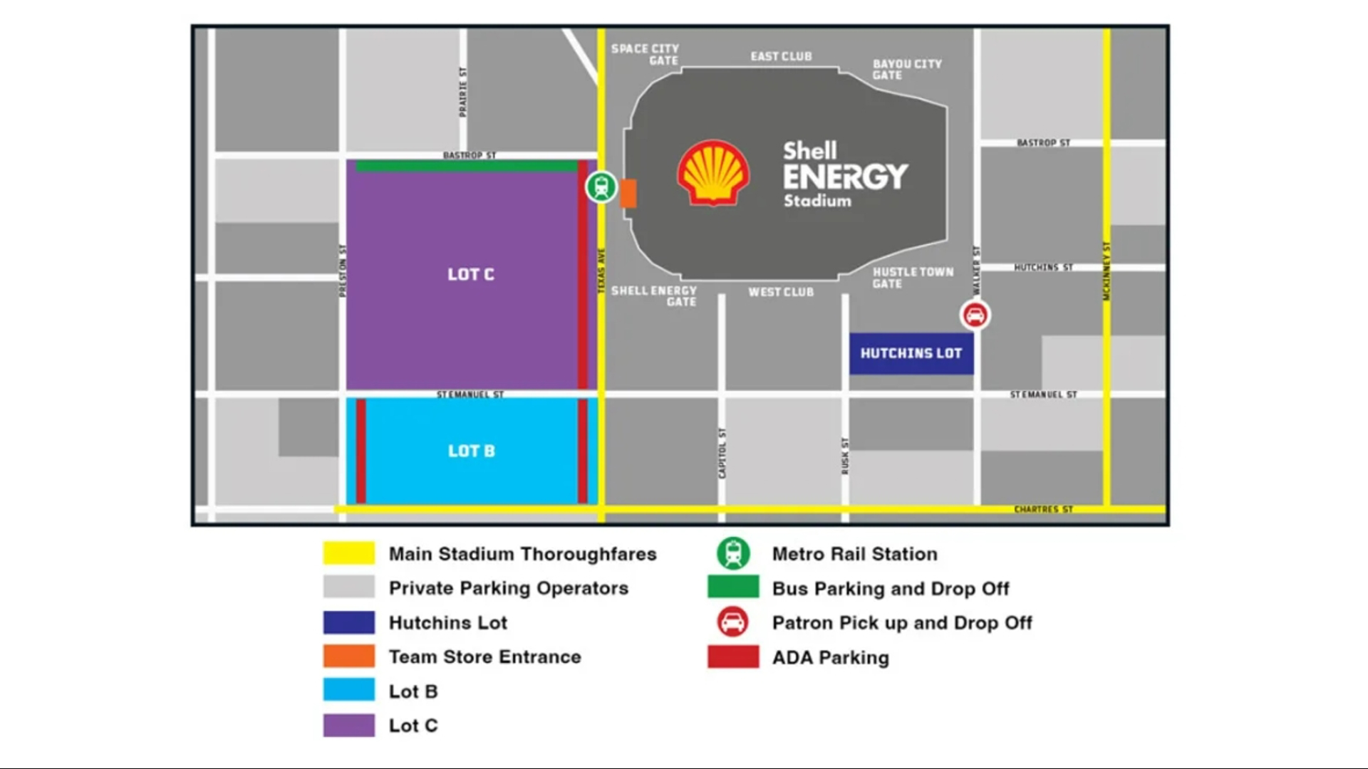 Shell Energy Stadium | Parking, bag policy and prohibited items | khou.com