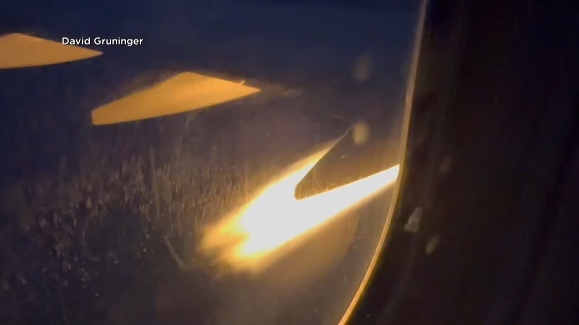 Video shows flames shooting from engine United Flight 1118 | khou.com