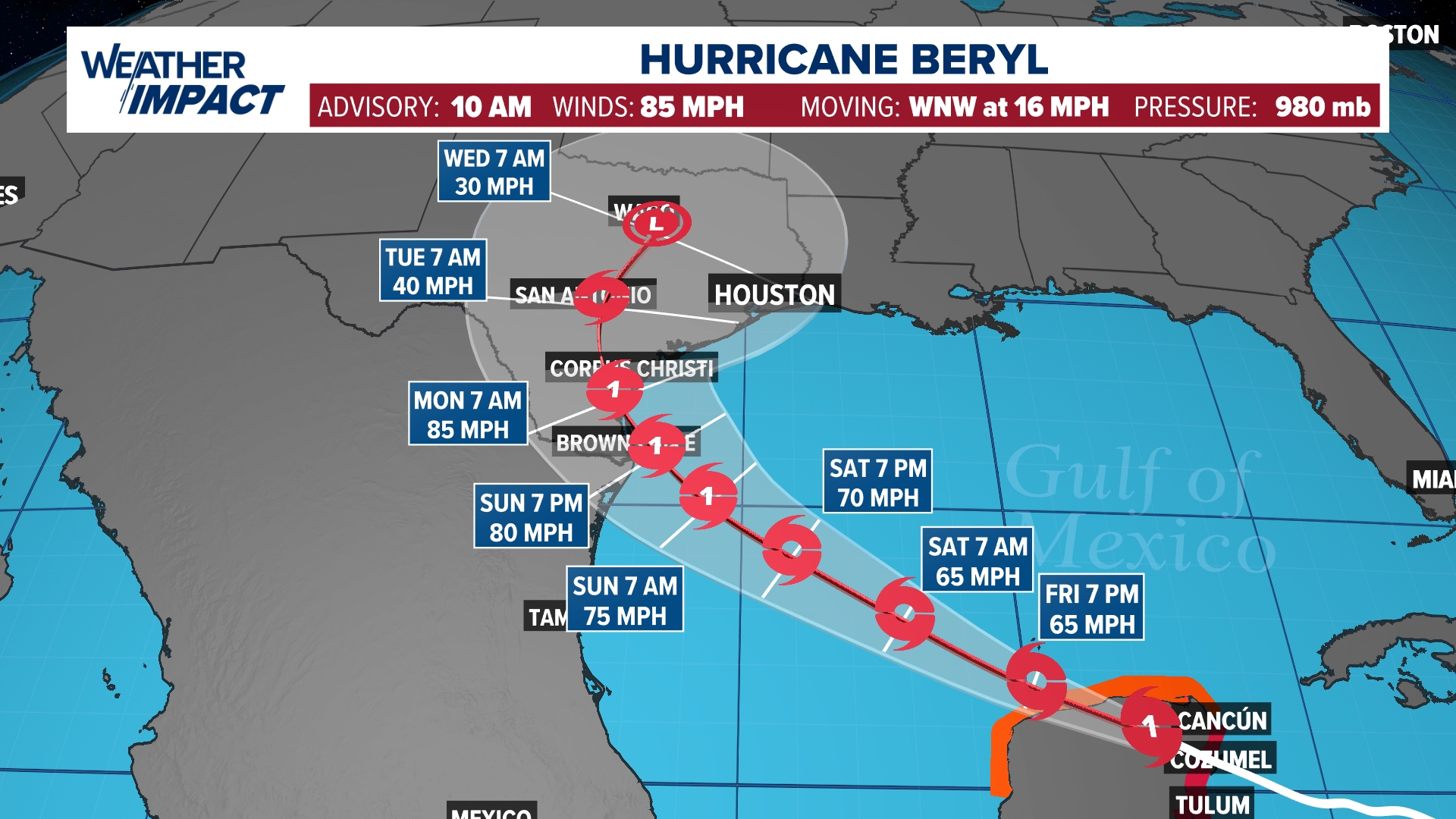 Hurricane Beryl tracker: What will happen over the Yucatan? | khou.com