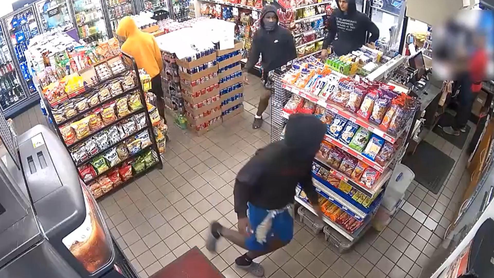 4 young men caught on camera robbing convenience store in Houston ...