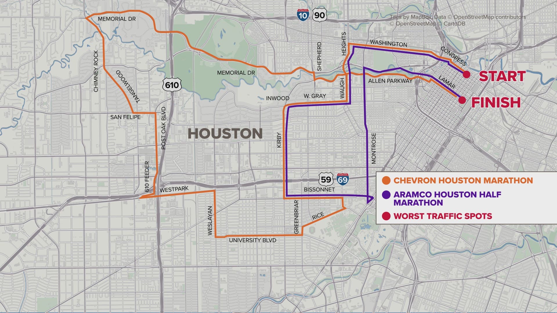 Street closures for the 2019 Houston Marathon | khou.com