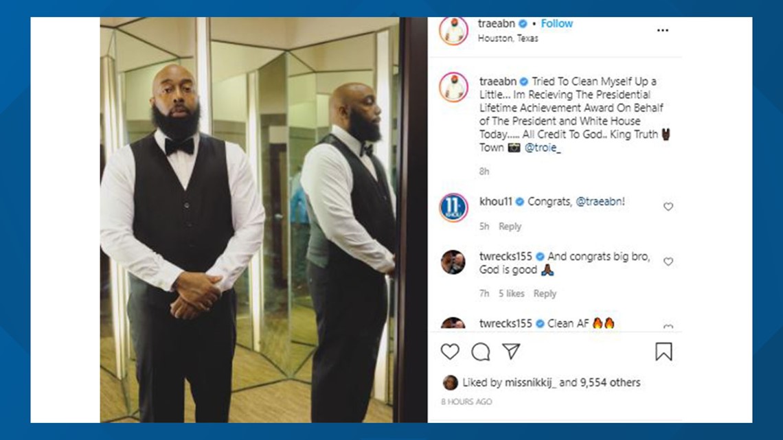Trae the Truth receiving Presidential Lifetime Achievement Award | khou.com