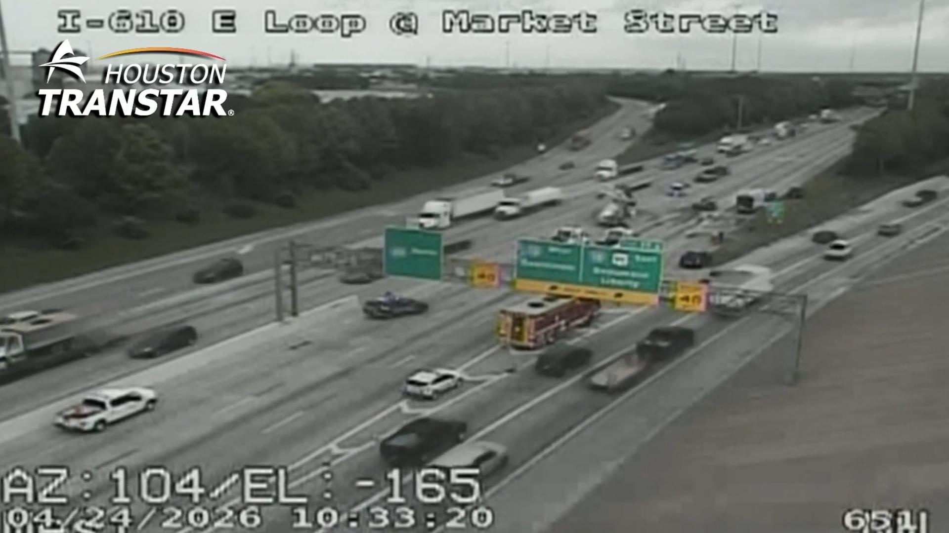 I-610 East Loop headed north at I-10 reopens after tanker crash | khou.com