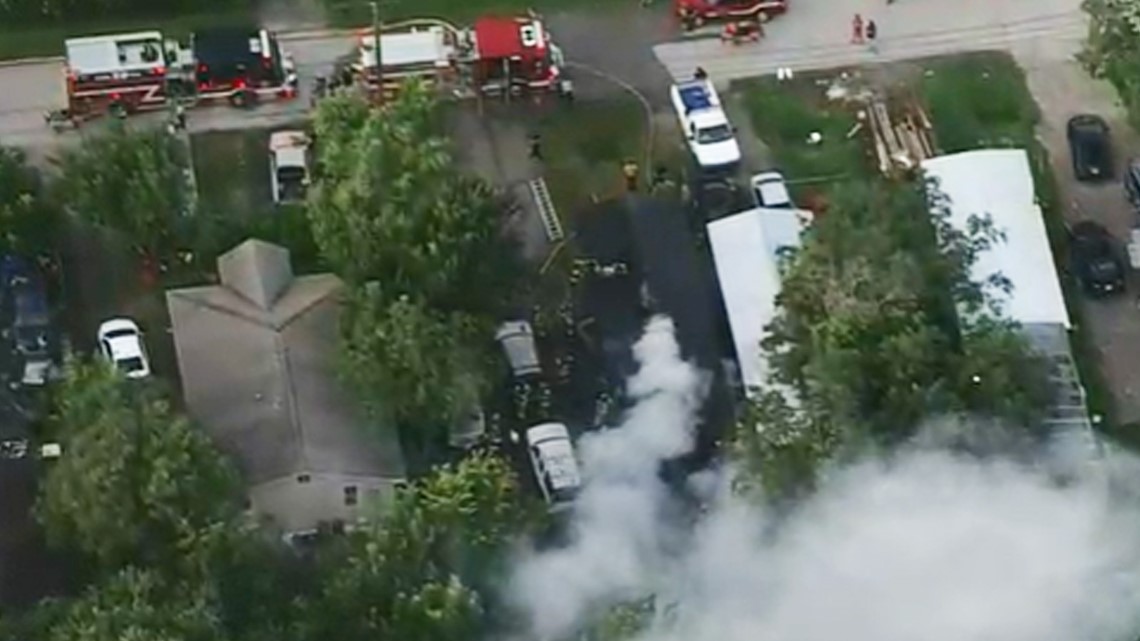 Home burns in Cloverleaf area, east of Houston — video from Air 11 ...