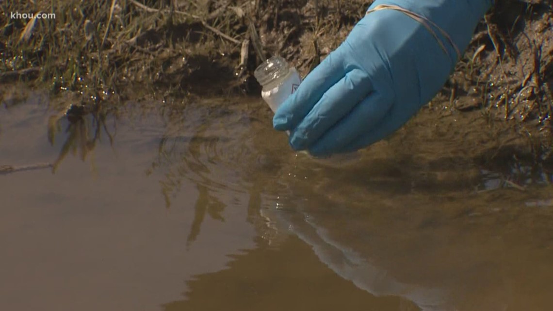 Testing contaminated water after ITC chemical fire | khou.com