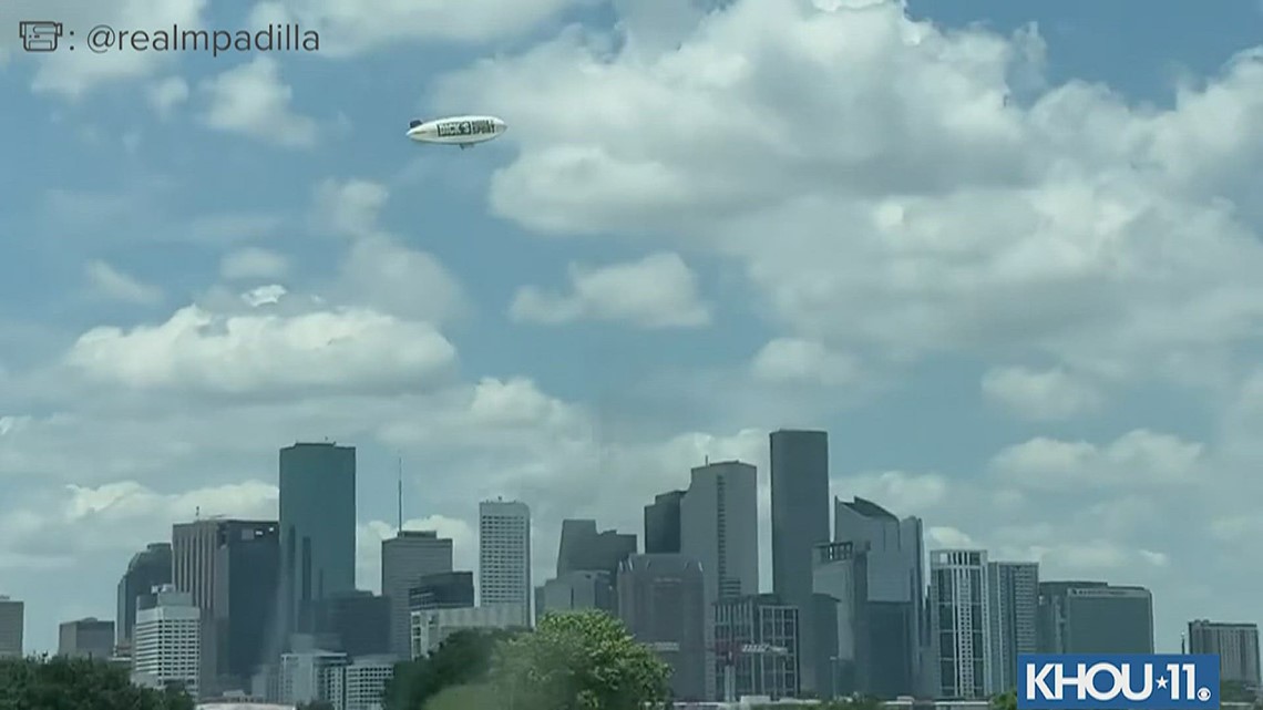 Blimp flying over downtown Houston | khou.com