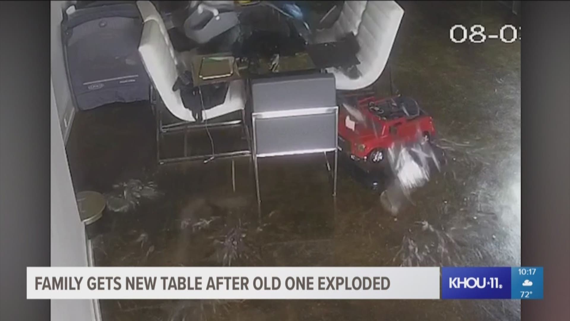 Houston family receives new table after first one exploded | khou.com