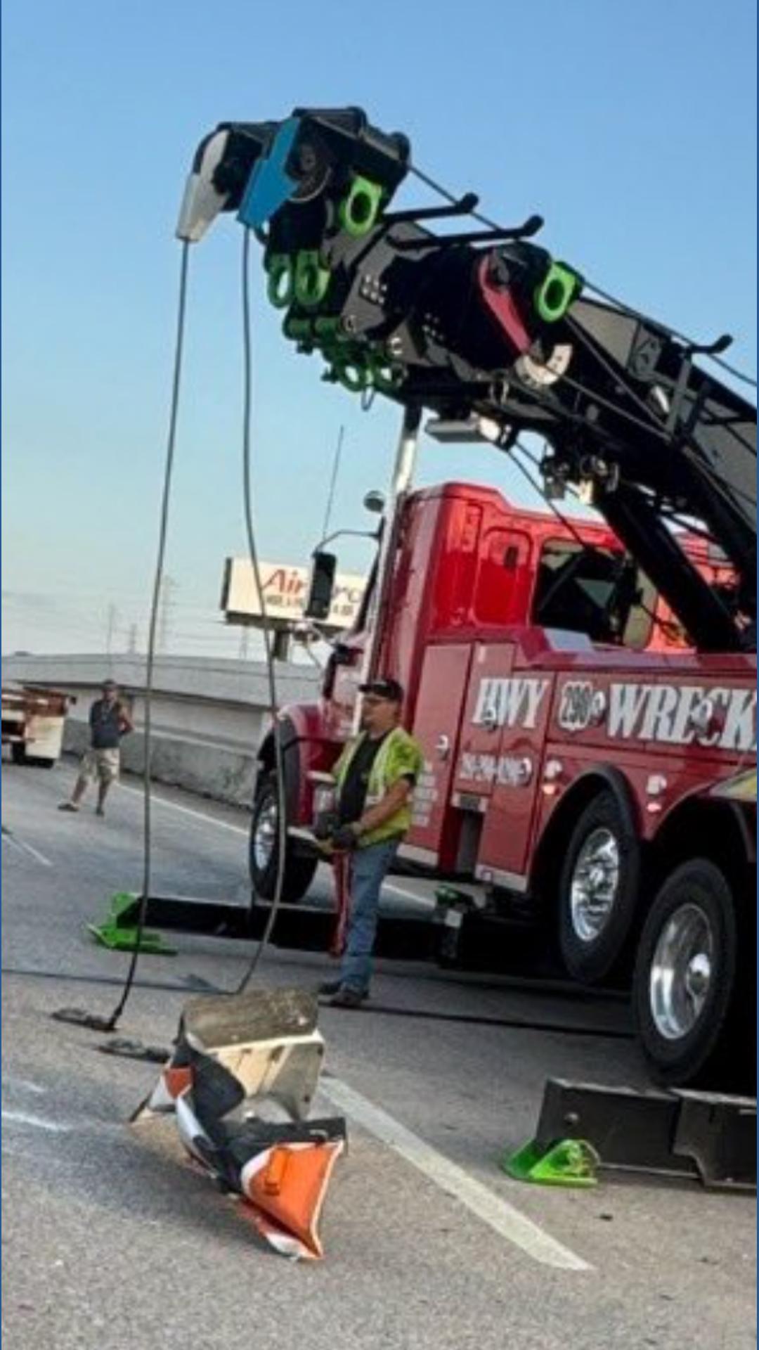 Forklift falls onto main lanes of Highway 249, causing traffic mess ...