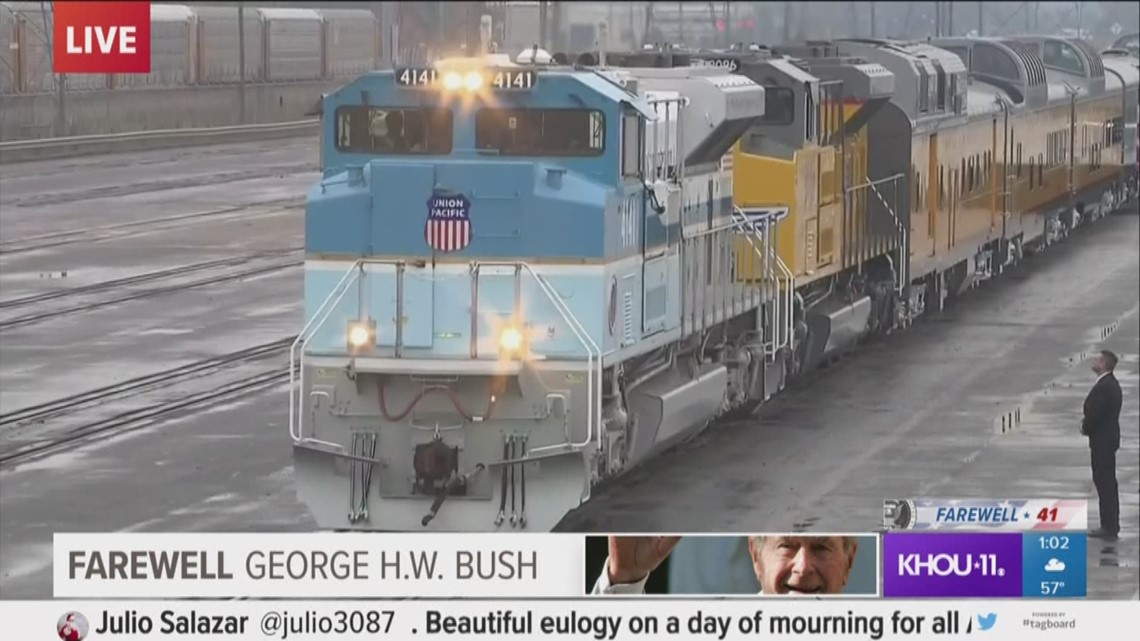 President Bush, family on train begin journey to College Station | khou.com