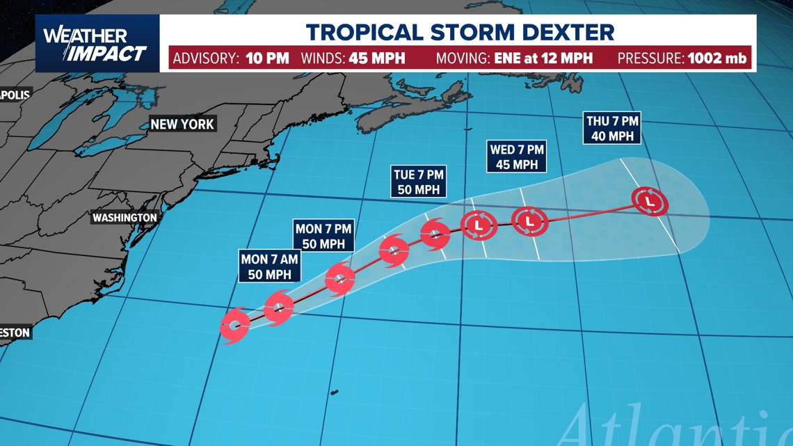Tropical update: Tropical Storm Dexter, push two other spots we're ...