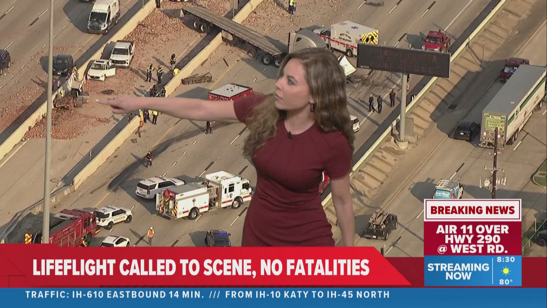 Highway 290 crash shuts down lanes near West Rd; Life Flight called ...