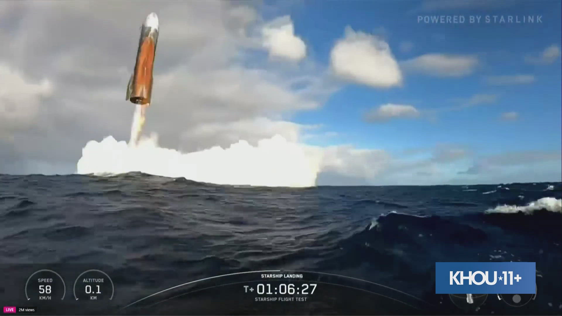 Watch: Starship flips, lands in ocean in successful test flight | khou.com