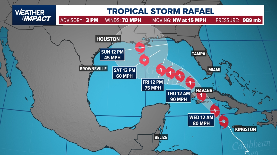 Tropical update: Tropical Storm Rafael forms in Caribbean | khou.com