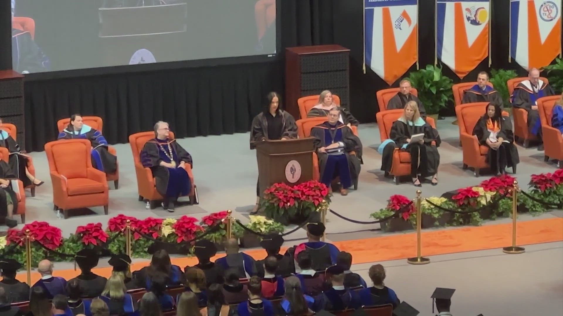 Mia Gradney gives commencement speech to Sam Houston State University ...
