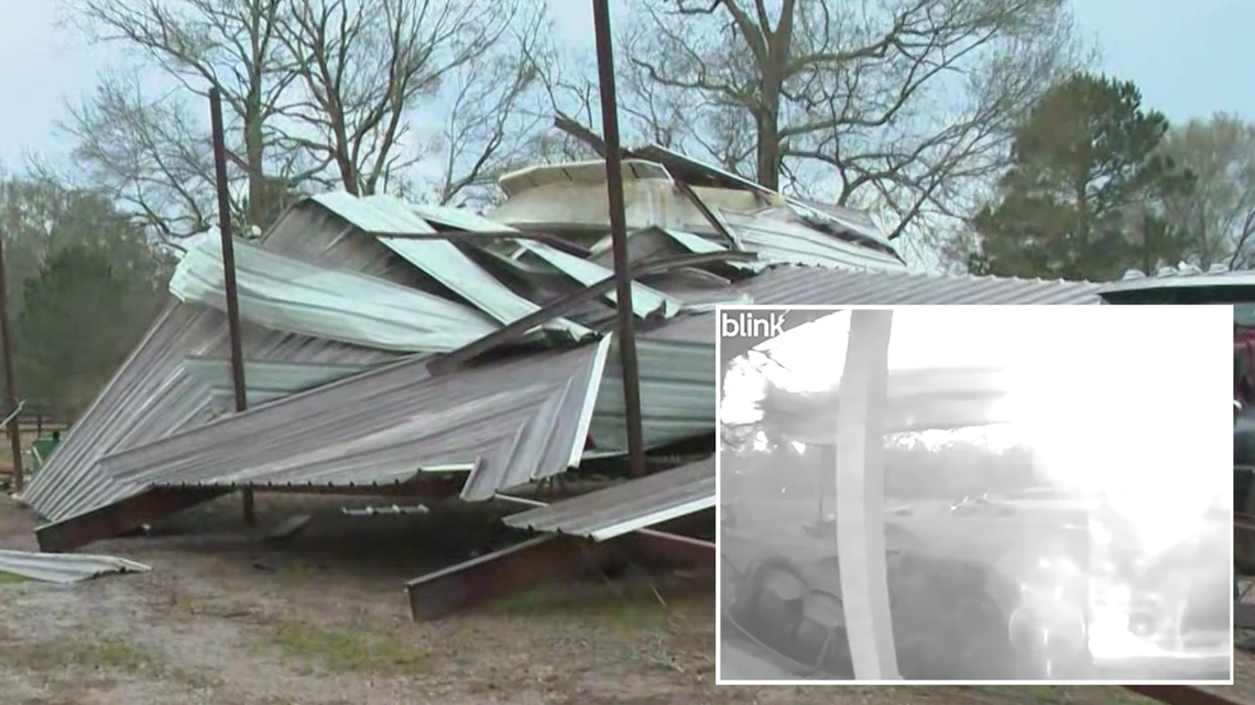 Video shows debris flying as barn in Liberty County is destroyed in ...