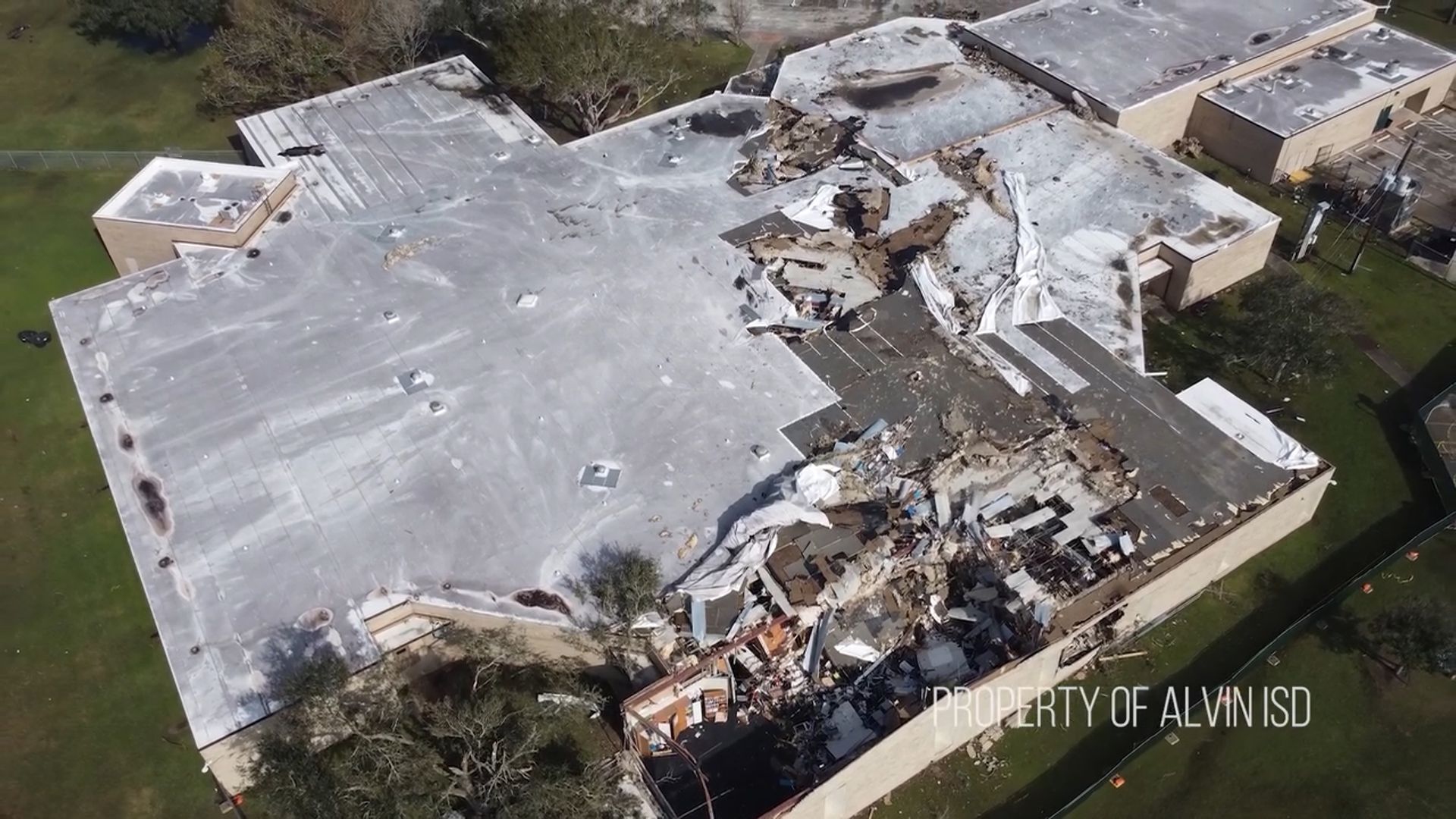 Drone video shows how extensive the tornado damage is to Alvin ISD ...