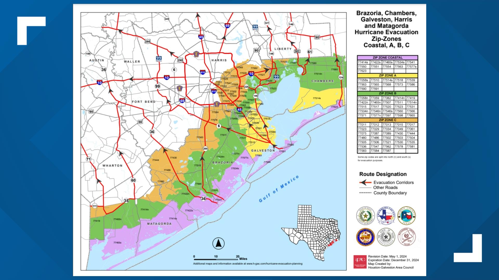 2024 hurricane season: Houston-area evacuation maps | khou.com