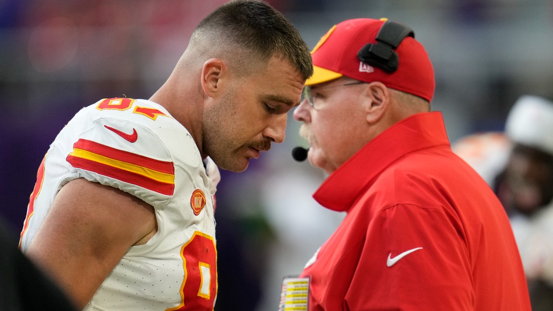 Travis Kelce opens up about yelling at coach Reid at Super Bowl | khou.com