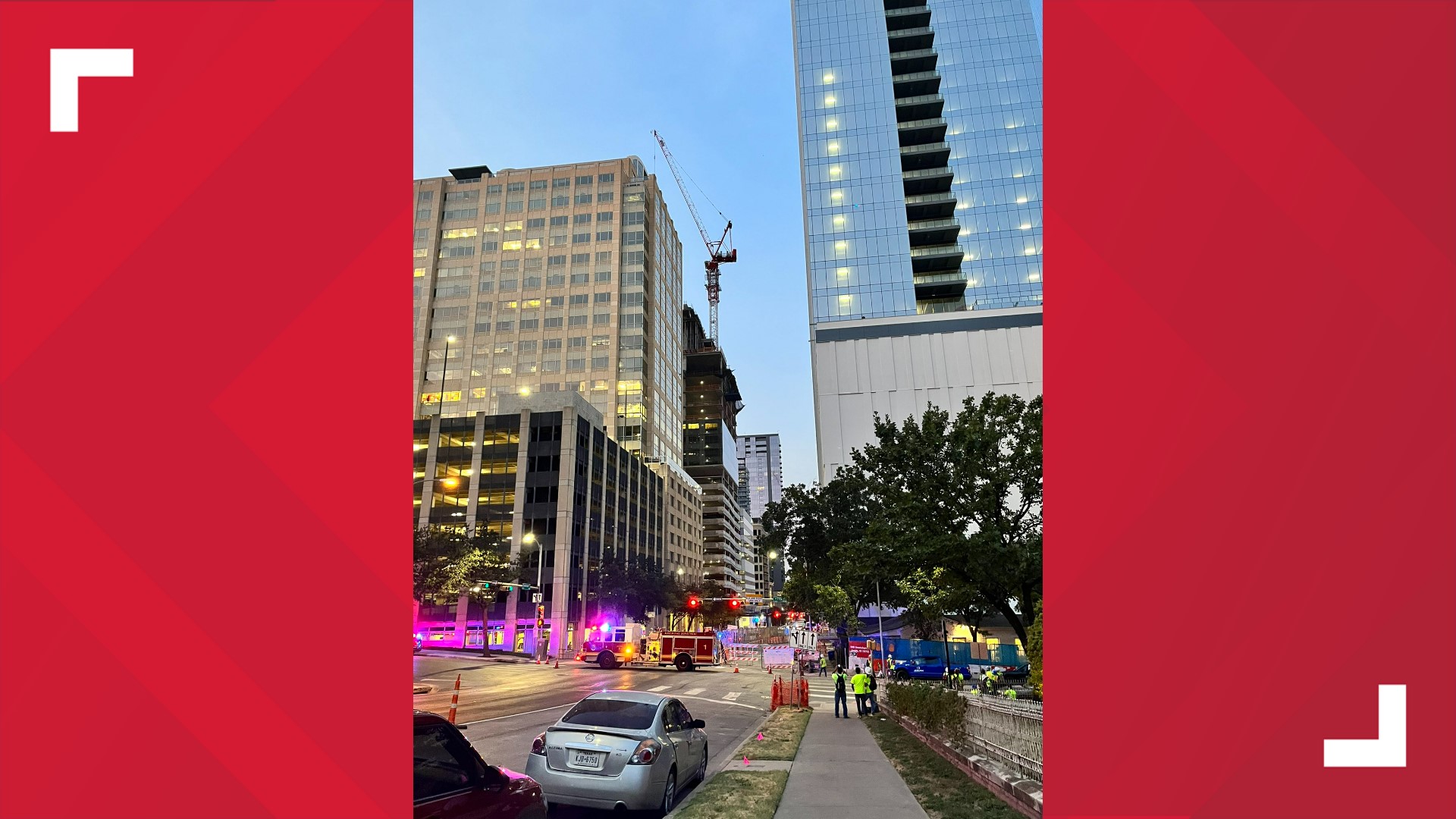 Man climbs Downtown Austin crane; first responders get him down | khou.com