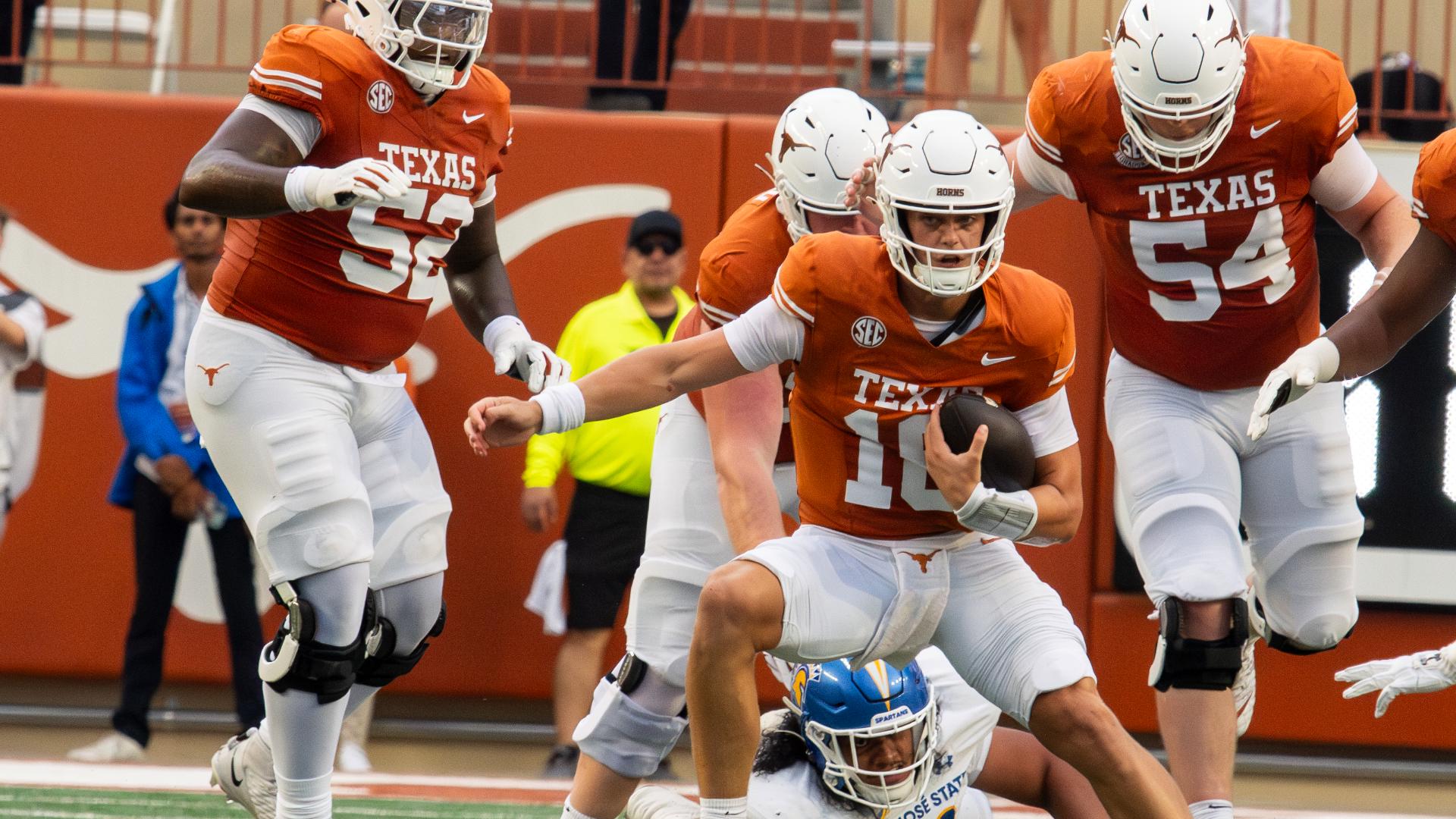 Texas Longhorns crush San Jose State for first win of 2025 season ...