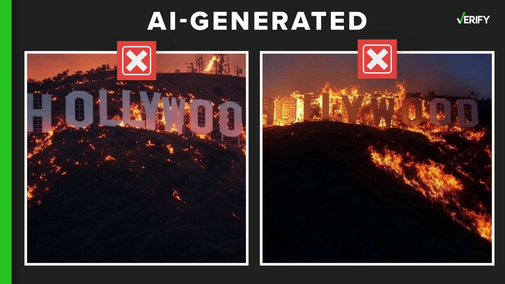 Images of Hollywood sign on fire are AI | khou.com
