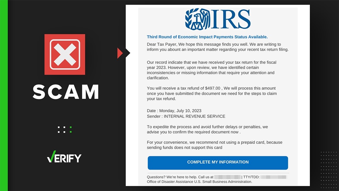 No the IRS is not sending emails to taxpayers about a third round of economic impact payments