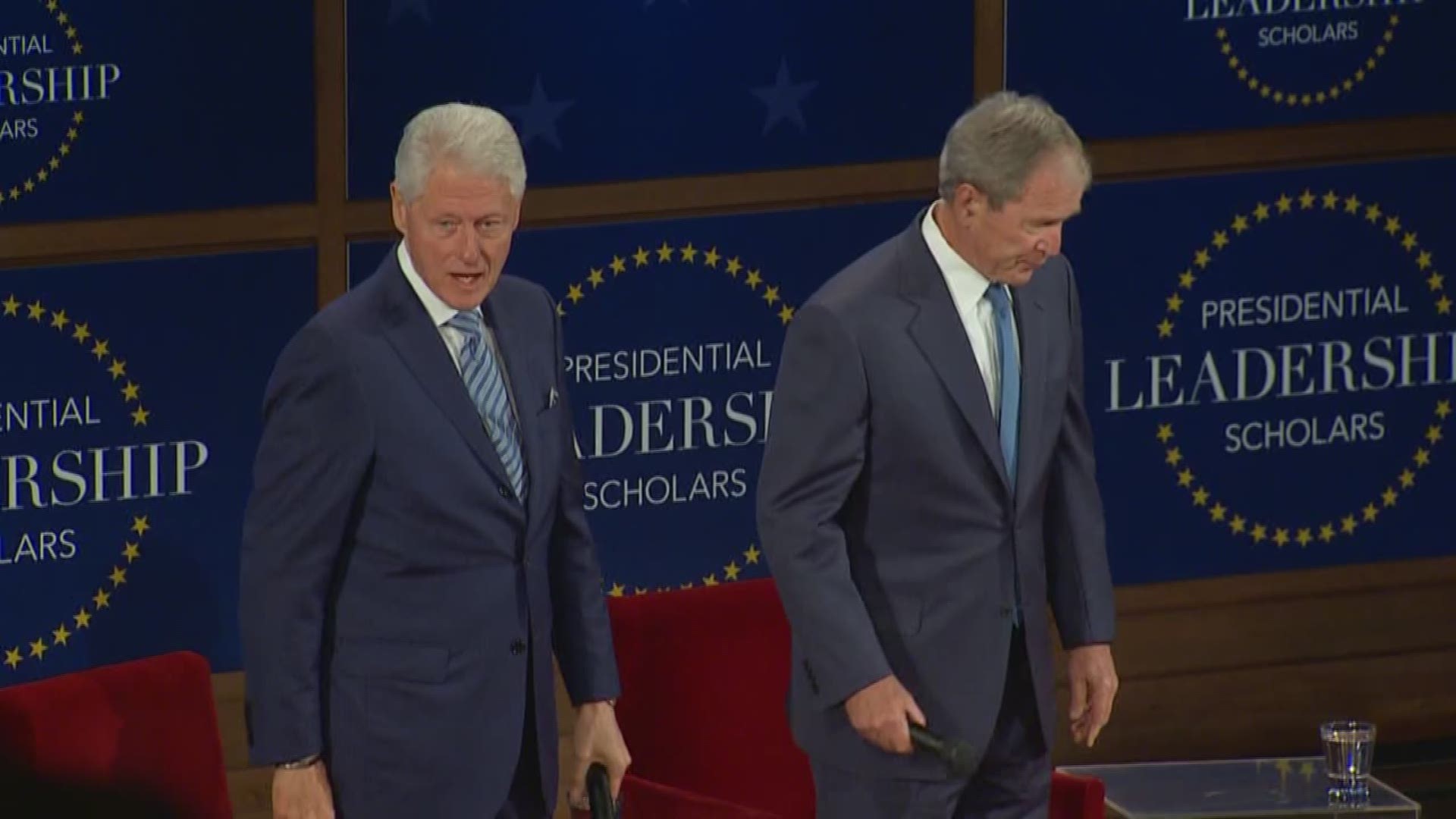Presidents Clinton, Bush celebrate friendship and Presidential ...
