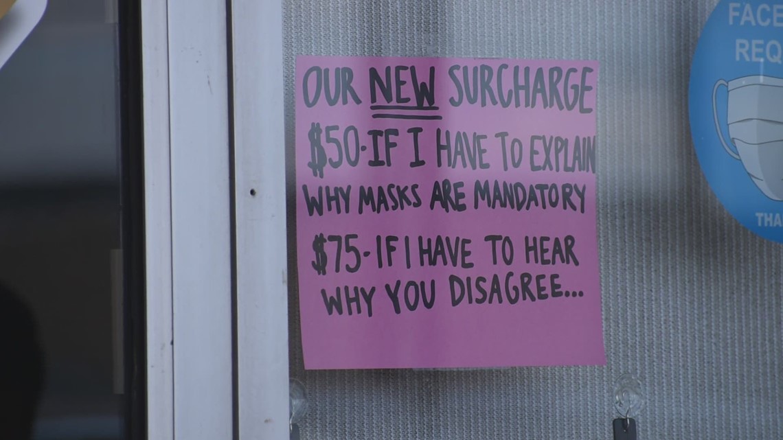 Texas restaurant's 'mask surcharge' sign gets attention | khou.com