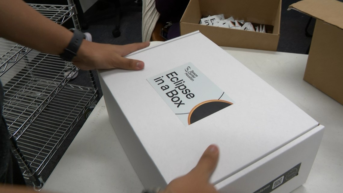 Eclipse in a box prepared at Space Center Houston | khou.com