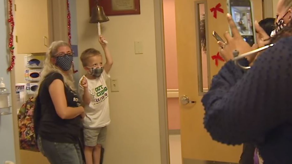 Boy marks the end of chemotherapy by ringing hospital bell | khou.com