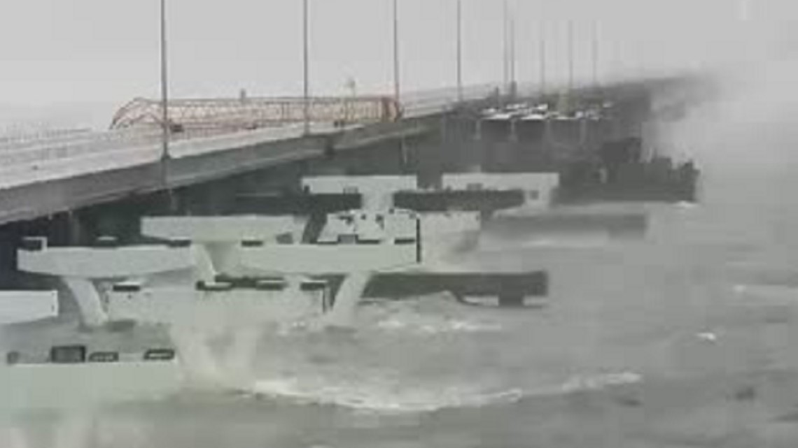 Hurricane Sally knocks out section of Three-Mile Bridge | khou.com