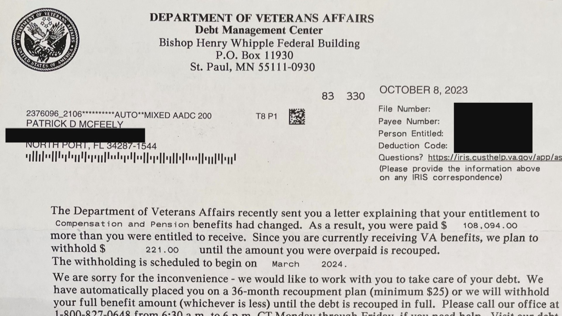 Veterans experience financial strain with VA debt demands | khou.com