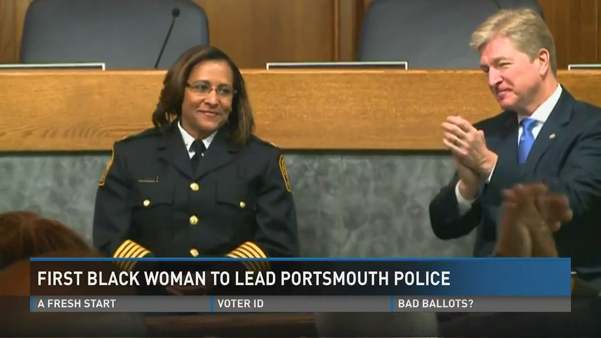Portsmouth swears in new police chief | khou.com